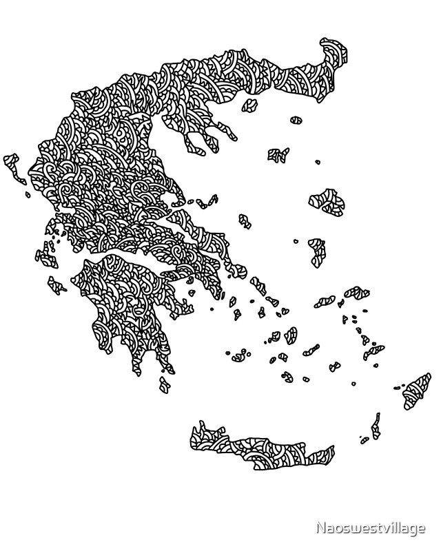 "Greece Map Design" by Naoswestvillage | Redbubble