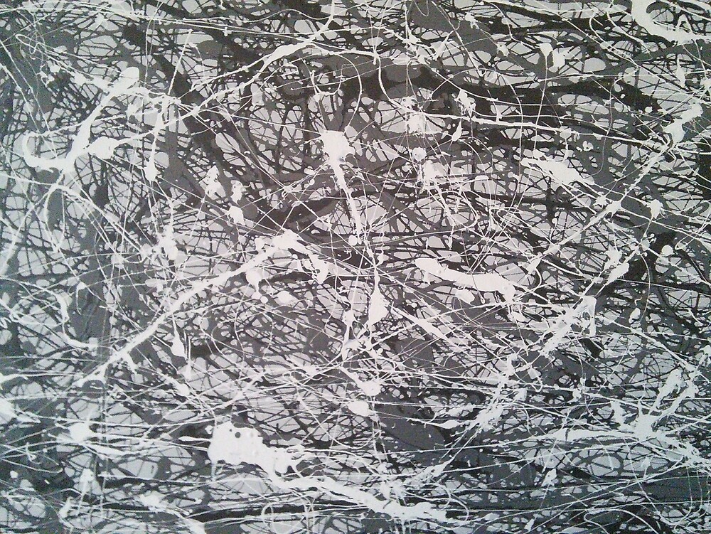 "Grey Jackson Pollock-inspired painting" by TheBlueline | Redbubble