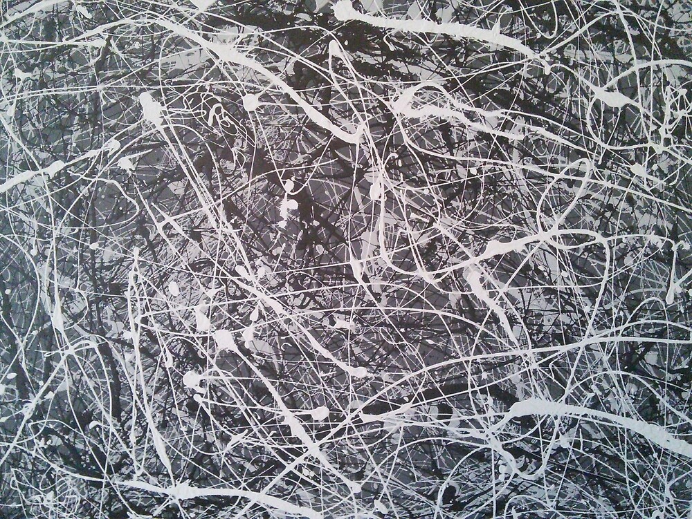 "Grey Jackson-Pollock-inspired painting" by TheBlueline | Redbubble