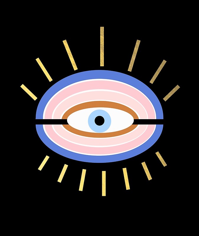 "Retro evil eye - black & gold" by Gale Switzer | Redbubble