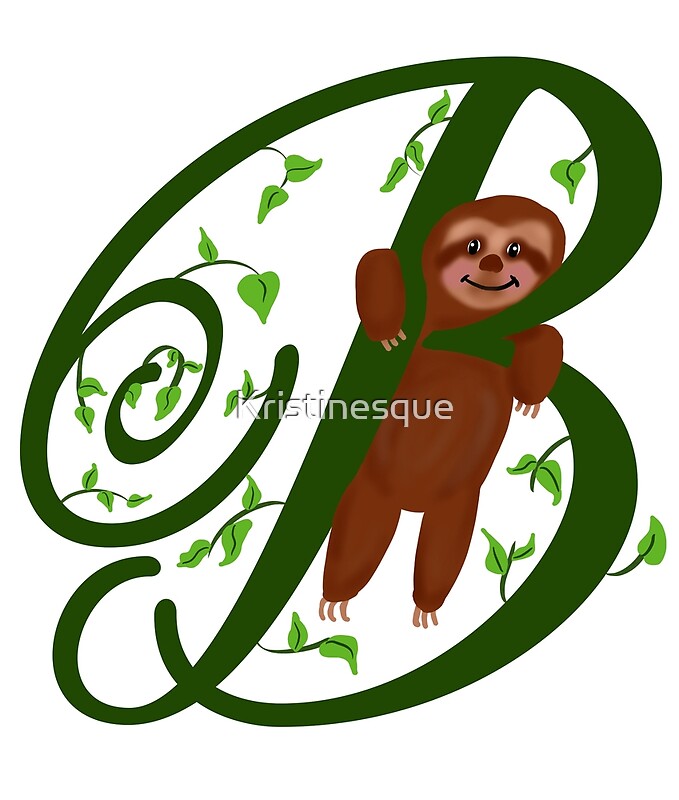 "Mono-Sloth B" by Kristinesque | Redbubble