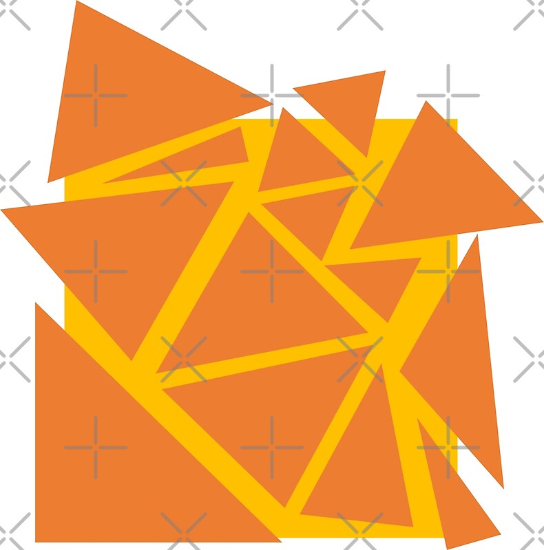 "Orange Yellow Triangles Abstract" by 3Talents | Redbubble