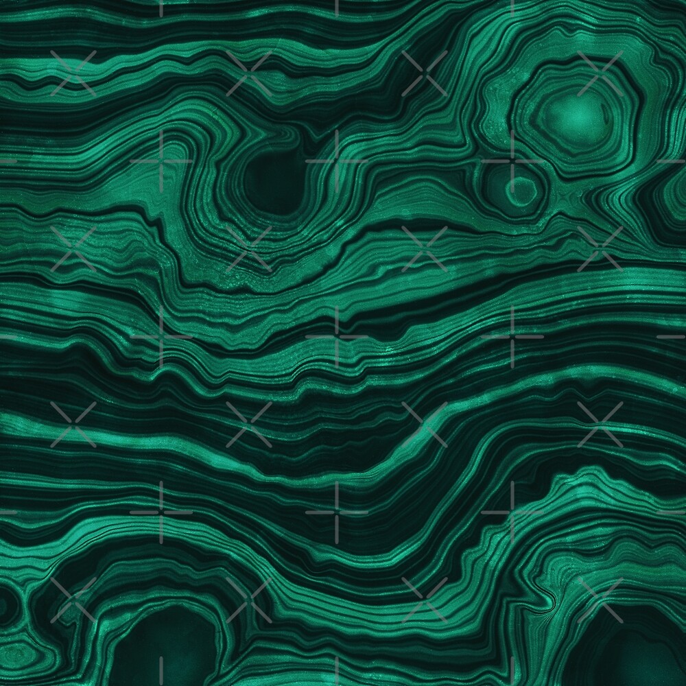 "Faux Malachite Green Marble with light Veins" by MysticMarble | Redbubble