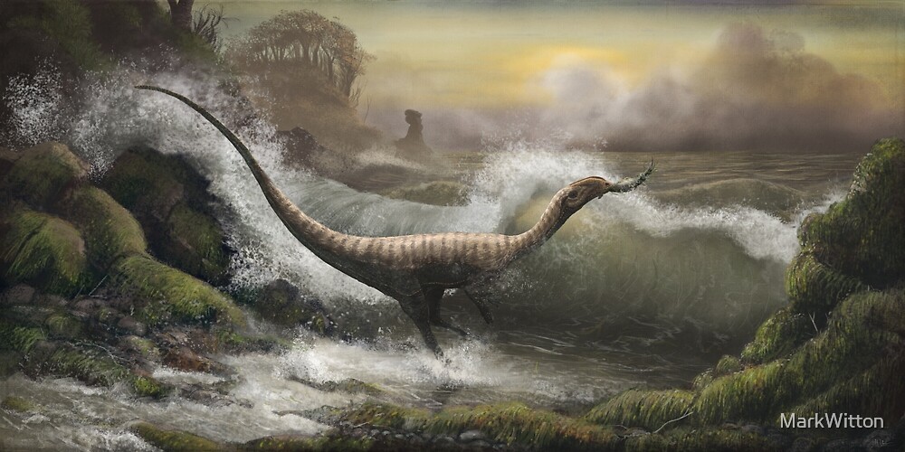 "Sarcosaurus by the sea" by Mark Witton | Redbubble