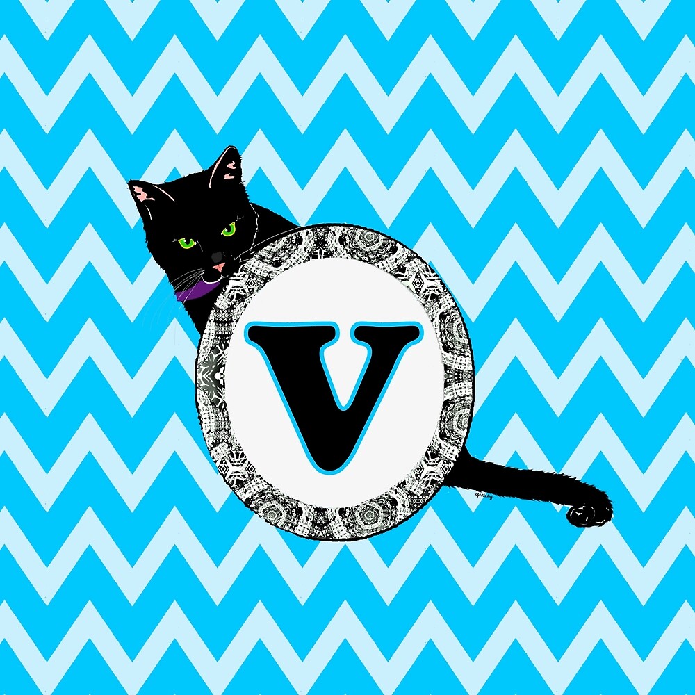"V Cat Chevron Monogram" by gretzky | Redbubble