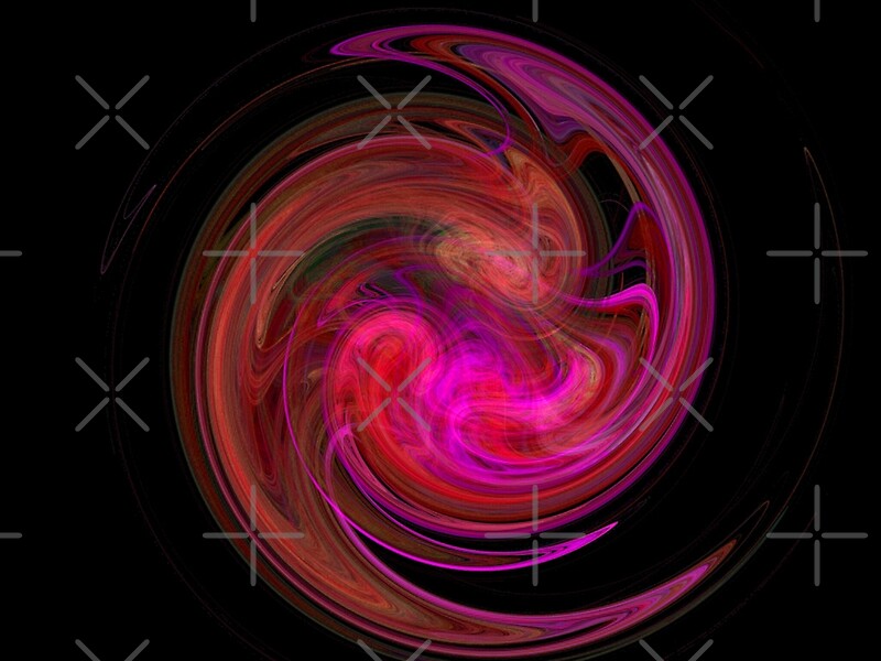 "RED PURPLE LIGHT VORTEX Fractal Swirl In Black" by BulganLumini ...