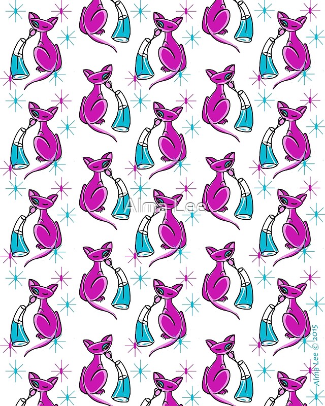 "Cat and Posey; Psychedelic pop design" by Alma Lee | Redbubble