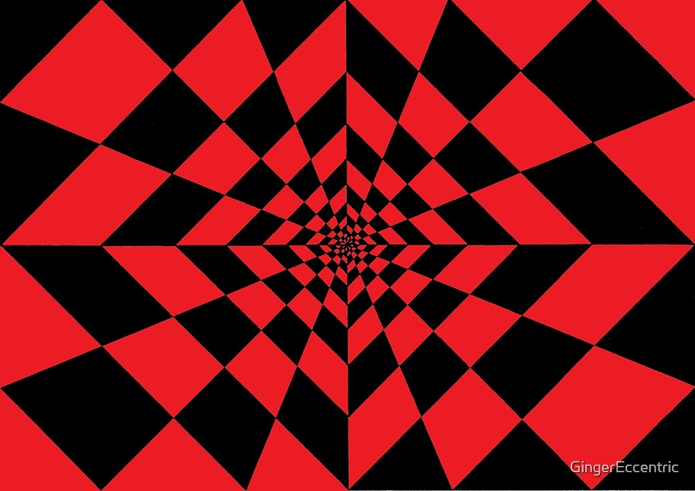 "Red and Black Op Art" by GingerEccentric | Redbubble