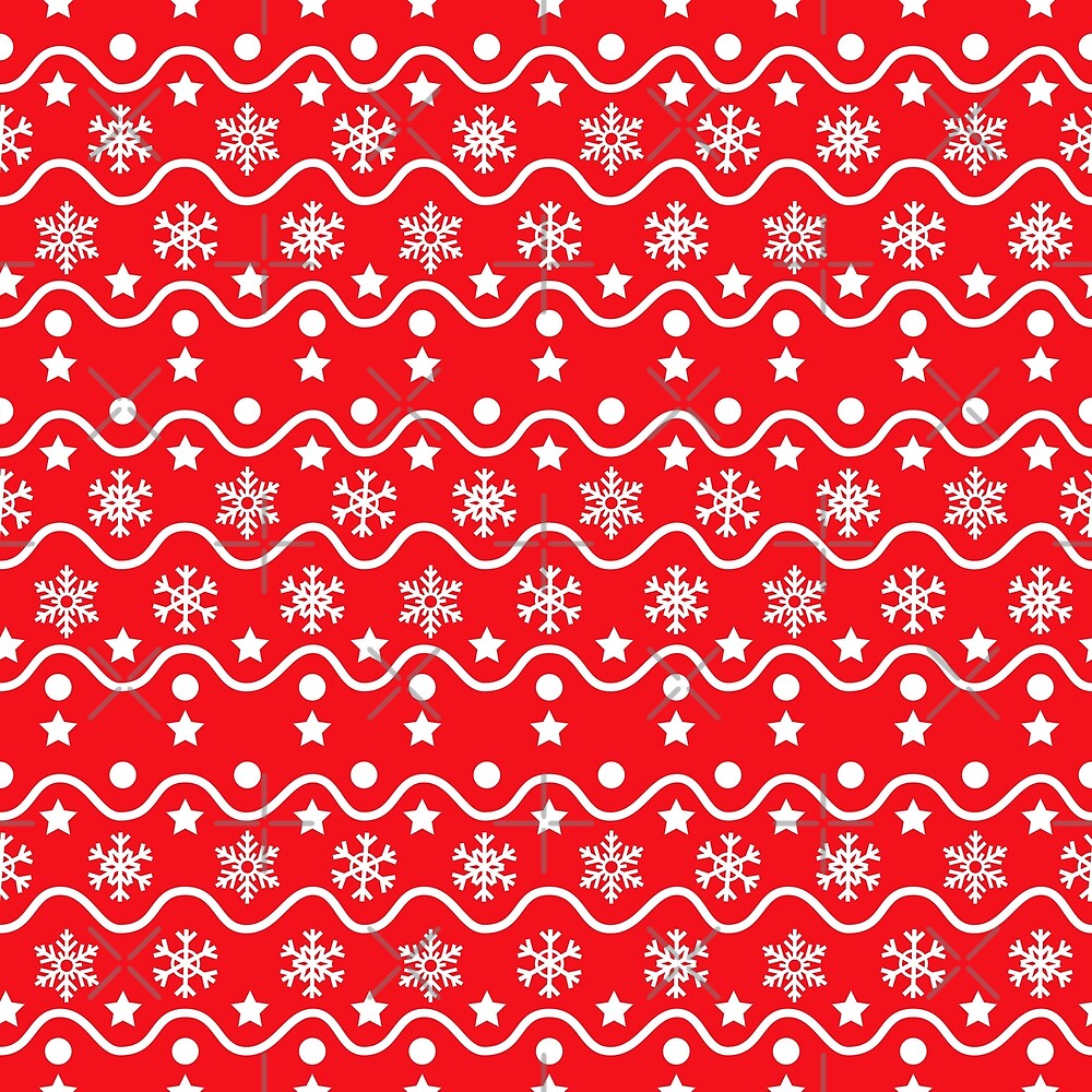 "Christmas snowflakes red pattern" by mrhighsky | Redbubble