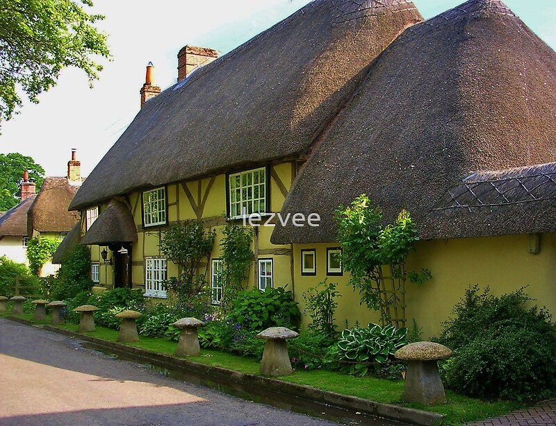 "Wherwell Cottages (2)" by lezvee | Redbubble
