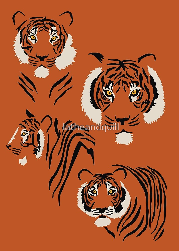 "Tiger Pattern on Rust" by latheandquill | Redbubble