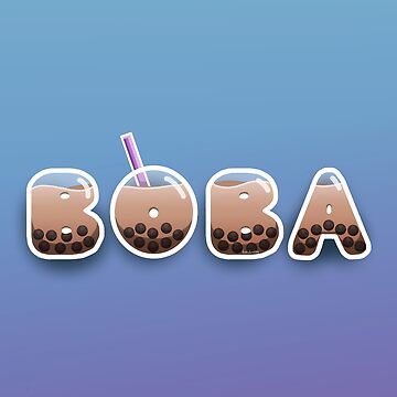"Boba Bubble Text" Sticker for Sale by artistokat | Redbubble