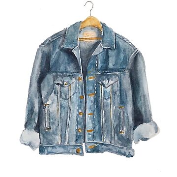 "Denim Jacket" Sticker for Sale by louisasarts | Redbubble