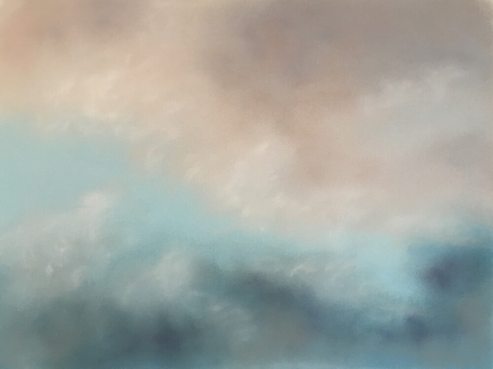 "Snowy Clouds (cloudscape painting in soft pastels)" by Lynne Forrester ...