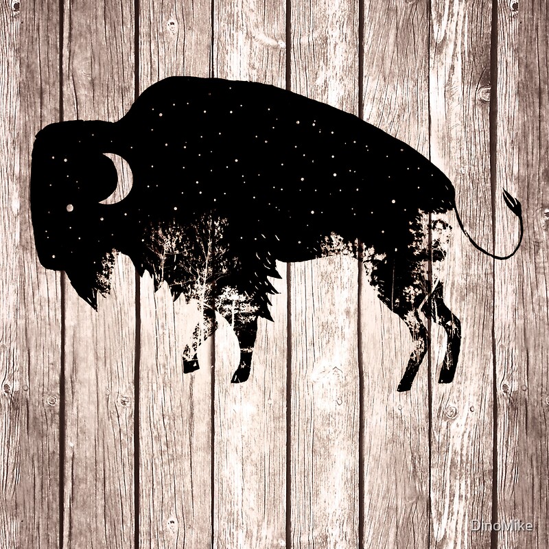 "Bison Moon" by DinoMike | Redbubble