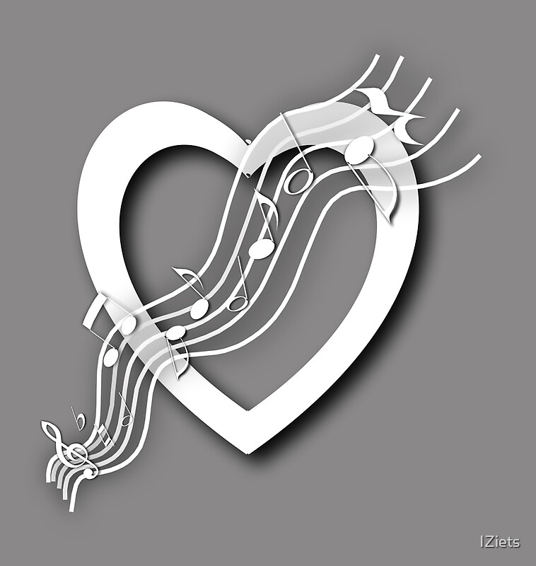 "Music flows through the heart" by IZiets | Redbubble
