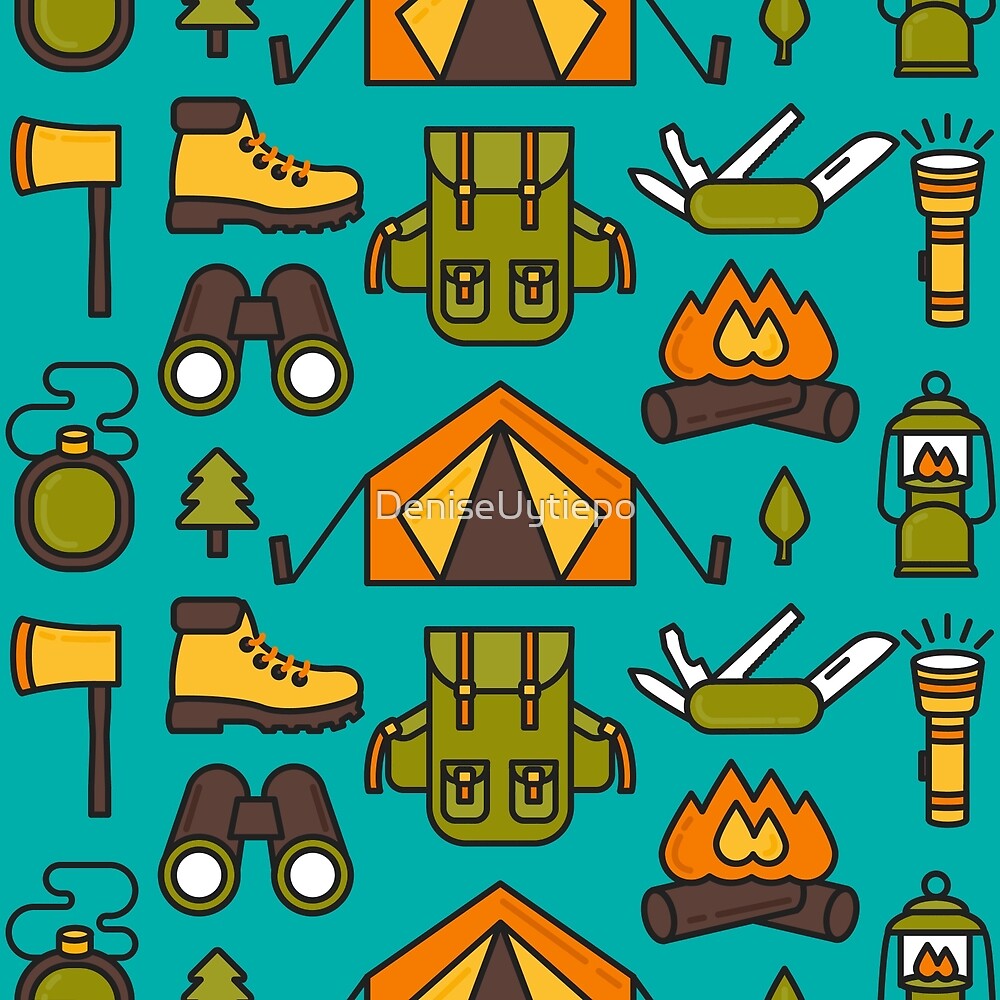 "Camping Pattern" by DeniseUytiepo | Redbubble