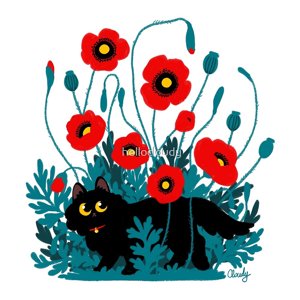 "Poppy cat" by hellocloudy | Redbubble