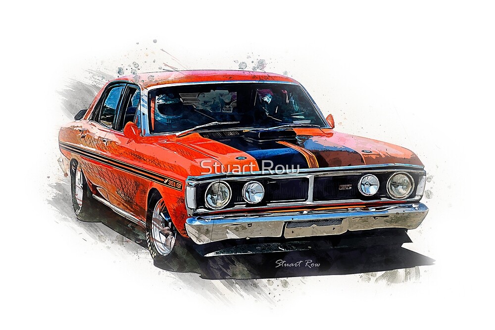 "Red XY Ford Falcon GT" by Stuart Row | Redbubble