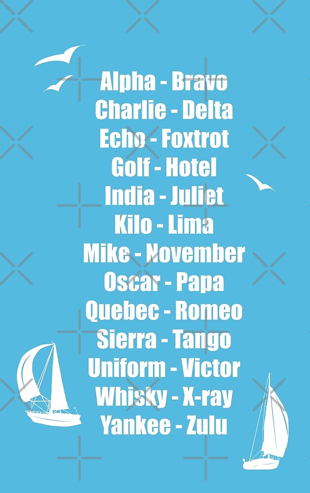 "Blue Phonetic Alphabet Nautical Sailing Boats" by CreativeTwins ...