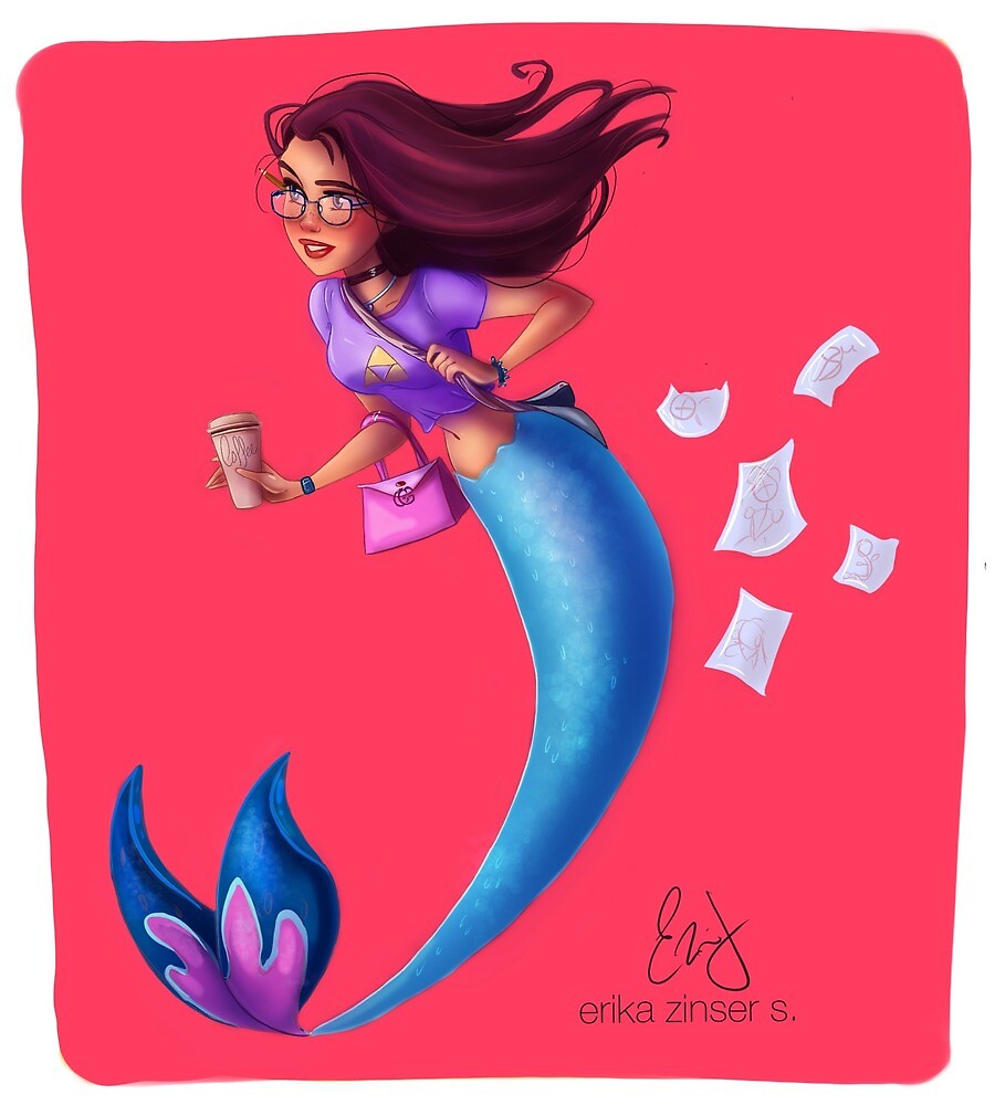 "Working Mermaid" by GlimpenArt | Redbubble