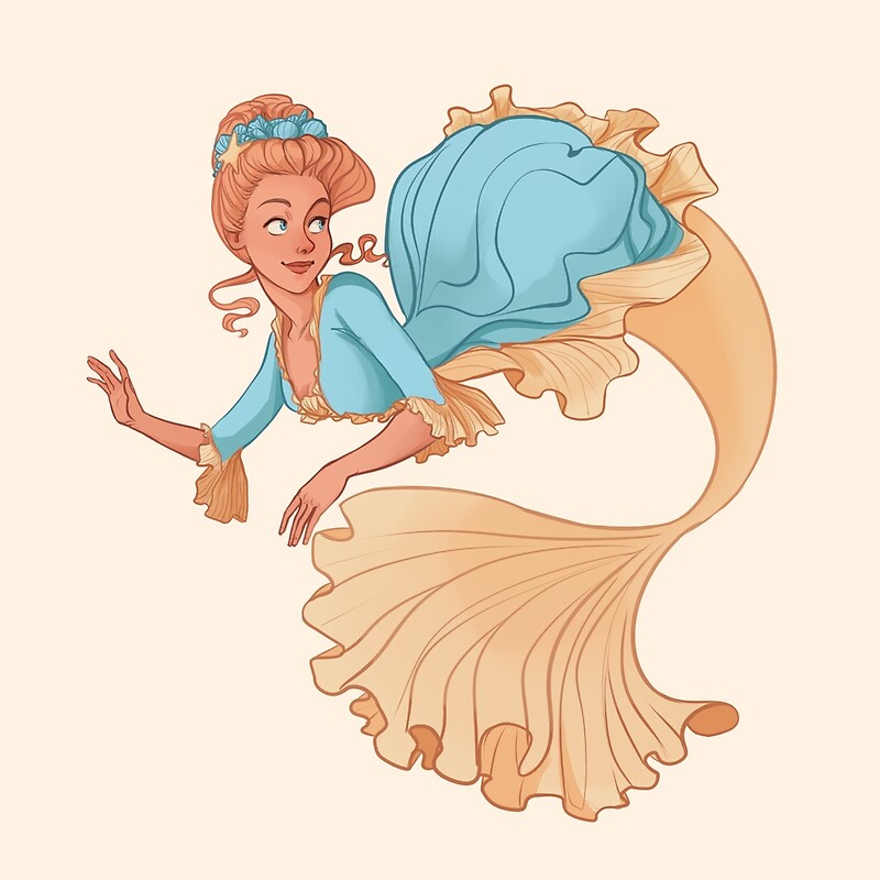 "Rococo mermaid" by taratjah | Redbubble