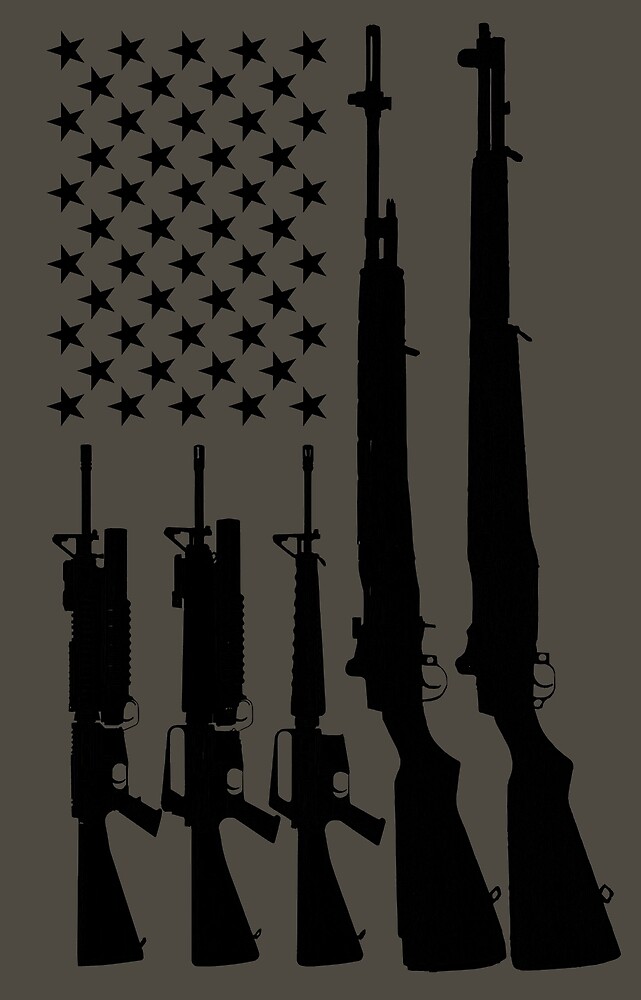 "American Rifles Flag (Black)" by nothinguntried | Redbubble