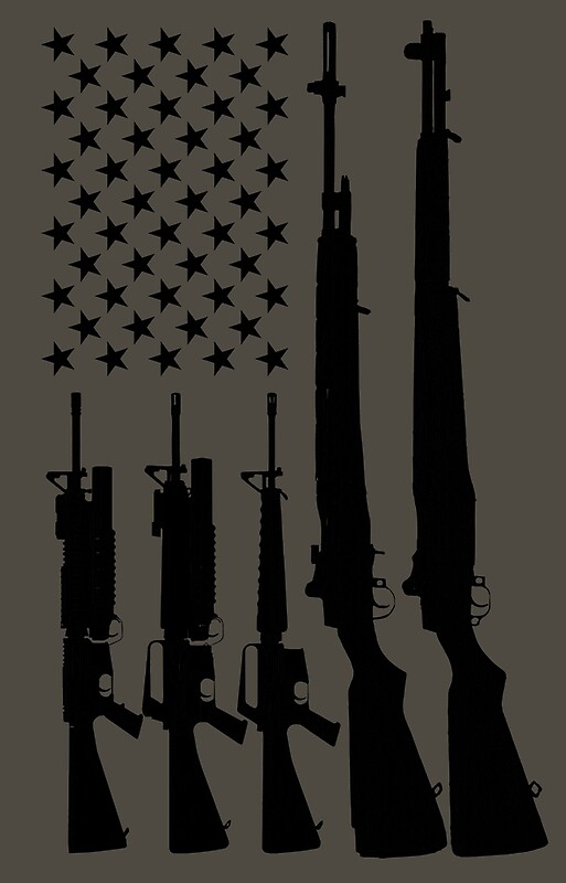 "American Rifles Flag (Black)" by nothinguntried | Redbubble