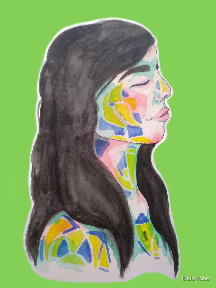 "Geometric Watercolor girl" by lucie-rose | Redbubble
