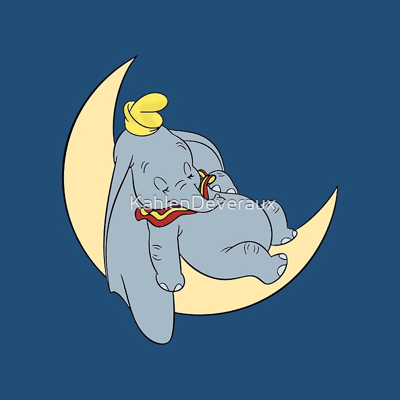 "Sleeping Dumbo & Moon" by KahlenDeveraux | Redbubble