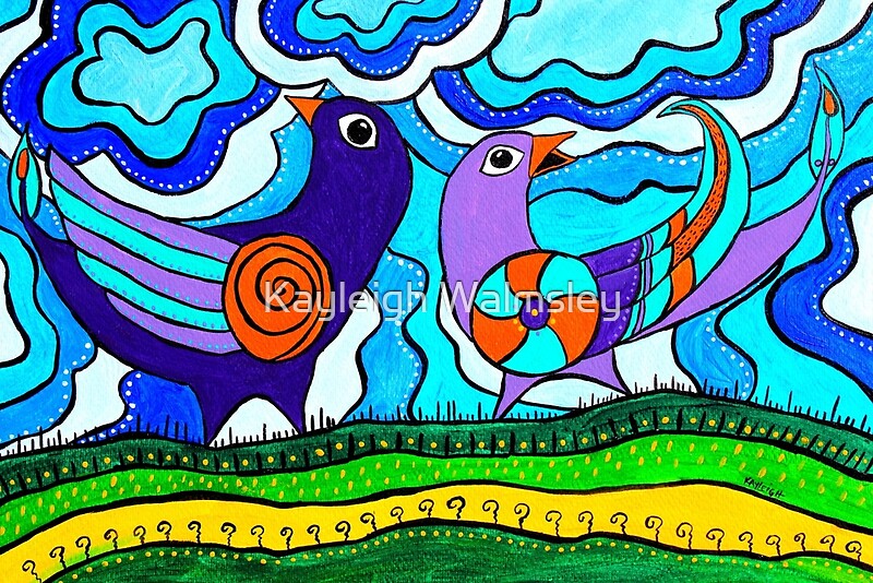 "Retro Birds" by Kayleigh Walmsley | Redbubble