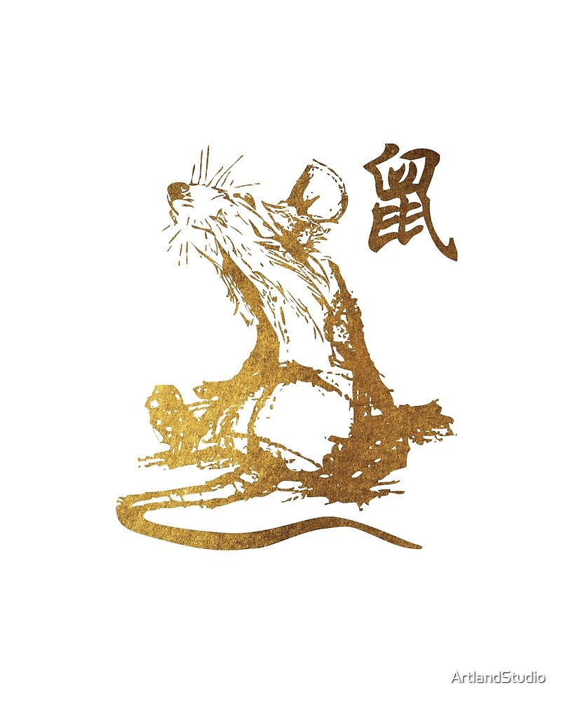 "Golden rat, Chinese Astrology, Year of the Rat 2020" by ArtlandStudio ...