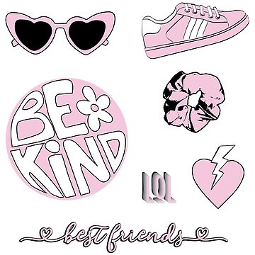 "Pink Be Kind Aesthetic Sticker Pack" Canvas Print for Sale by The ...