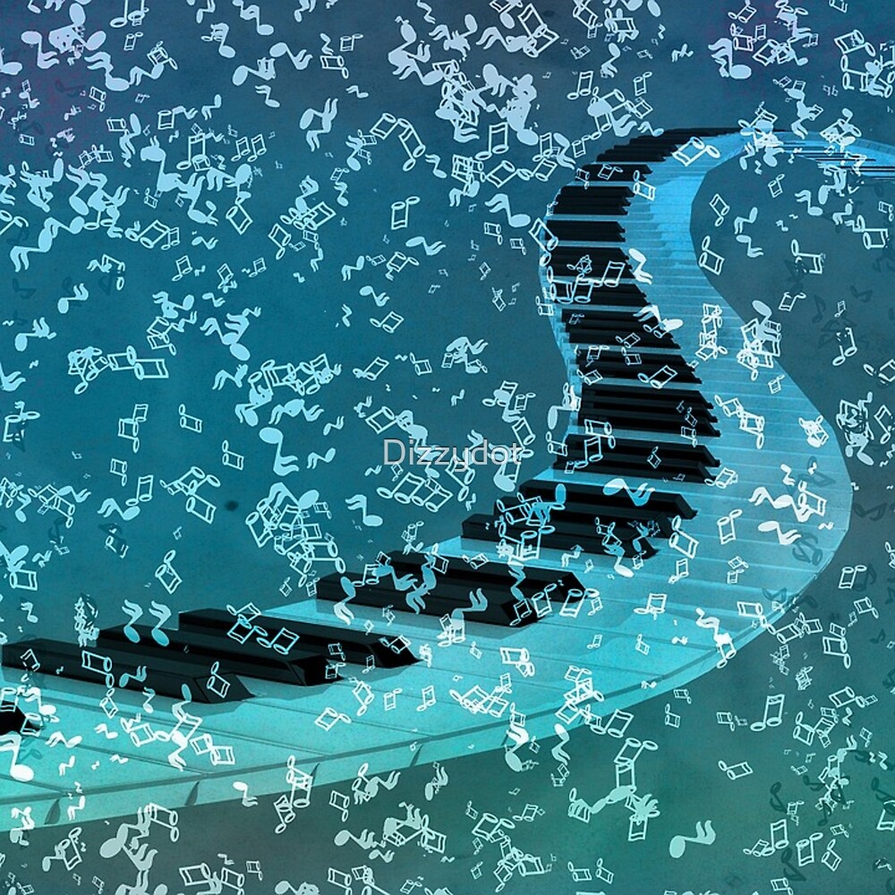 "Floating Musical Piano" by Dizzydot | Redbubble