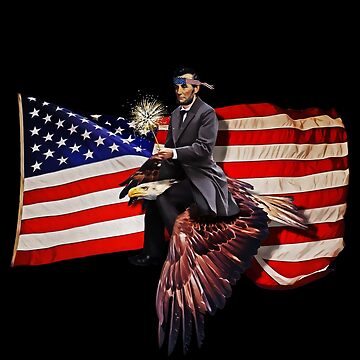 "Abe Lincoln Riding Eagle American Flag" Sticker for Sale by ...