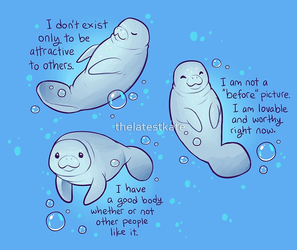 "Body Positive Manatees" by thelatestkate | Redbubble
