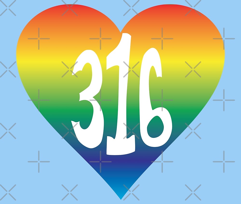 "Hand Drawn Kansas Pride Rainbow Heart 316 Area Code" by itsrturn ...