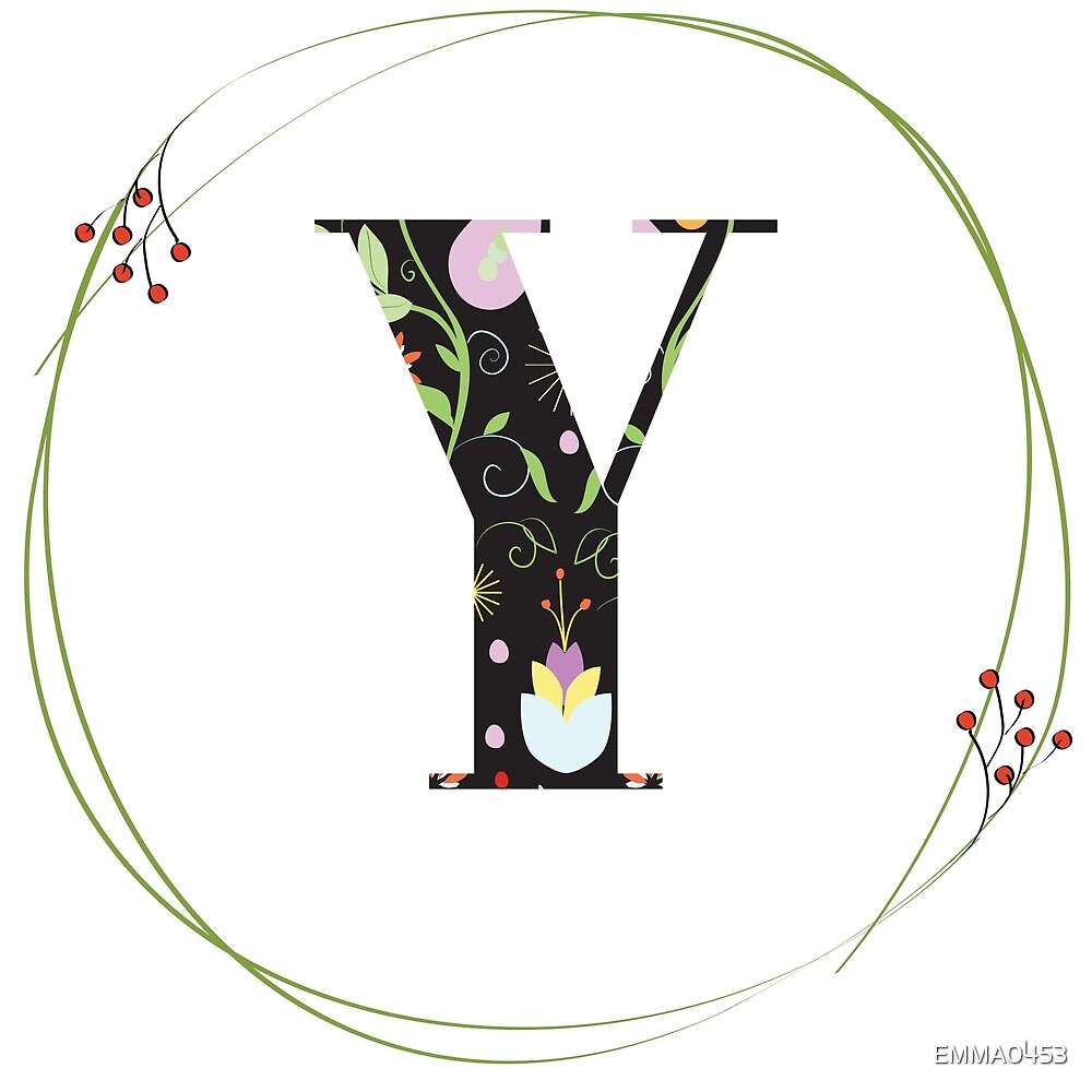 "Floral Fonts Y" by EMMA0453 | Redbubble