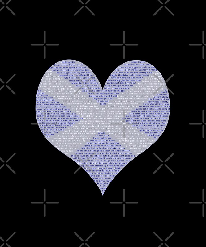 "Scots Words in a Saltire in a Heart" by SiobhanFraser | Redbubble