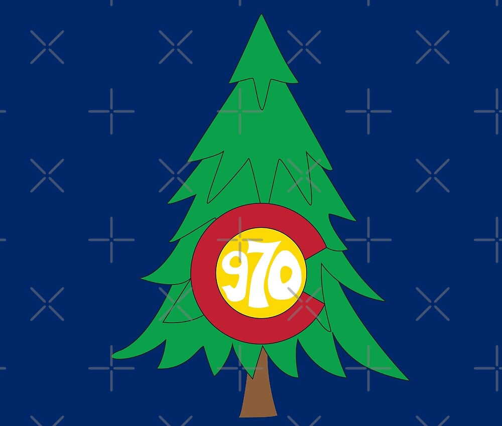 "Hand Drawn Pine Tree 970 Area Code" by itsrturn | Redbubble