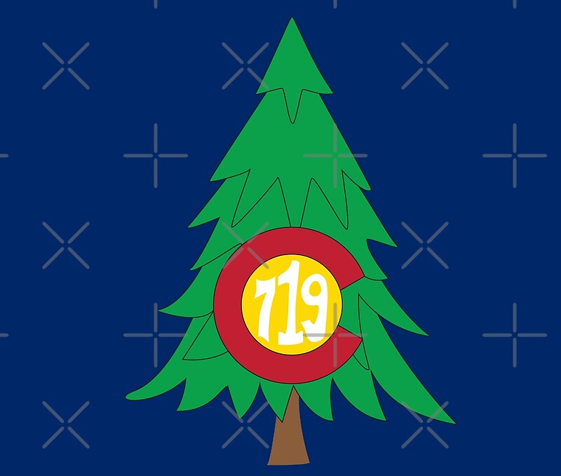 "Hand Drawn Colorado Flag Pine Tree 719 Area Code" by itsrturn | Redbubble