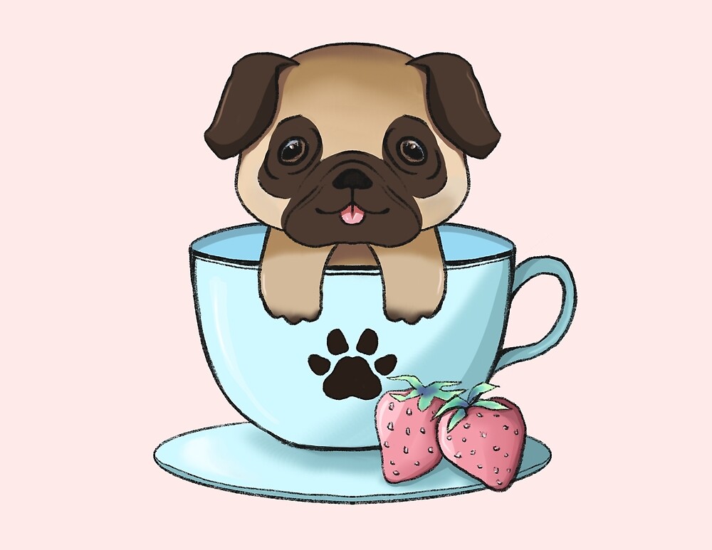 "Pug in a Cup" by huiqi1015 | Redbubble