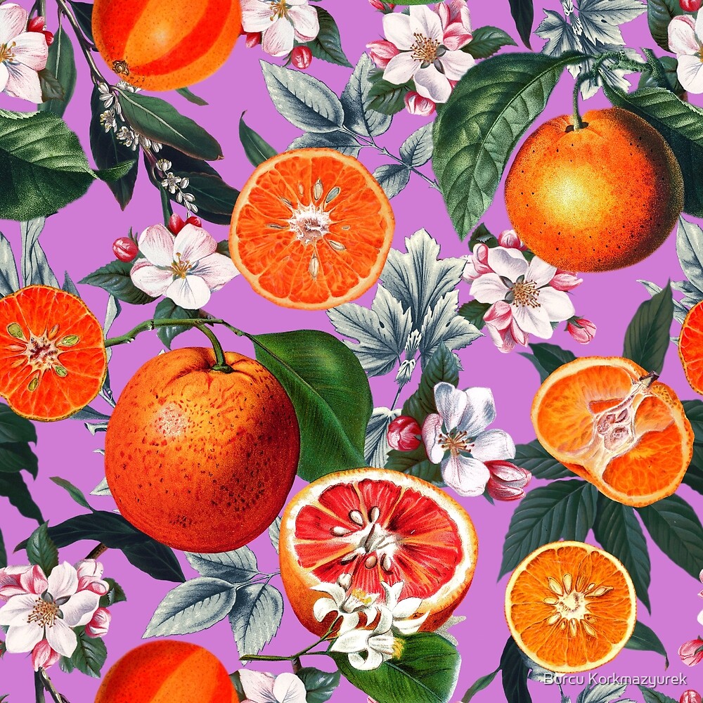 "Vintage Fruit Pattern X" by Burcu Korkmazyurek | Redbubble