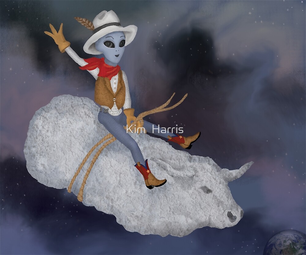"Riding the Asteroid for Team Taurid" by Kim Harris | Redbubble
