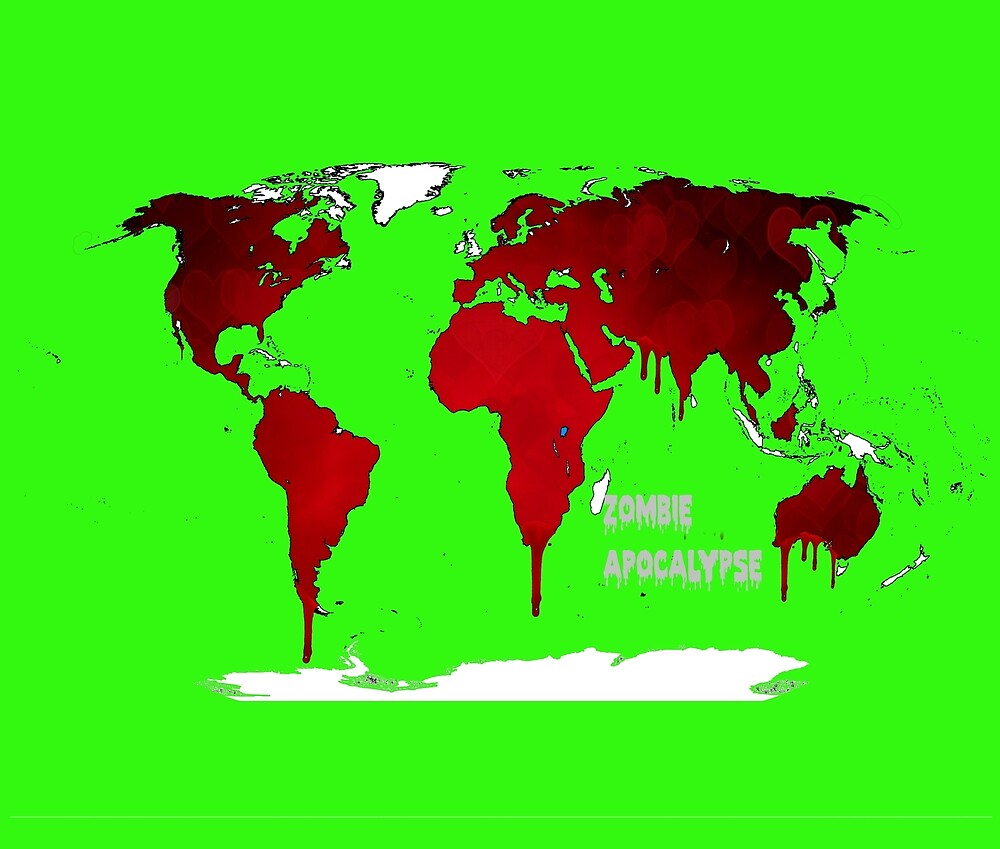 "Zombie Apocalypse World Globe" by Tim Forder | Redbubble