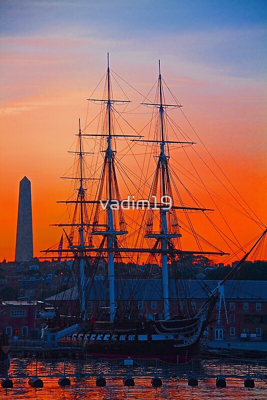 "USA. Massachusetts. Boston. USS Constitution. Flag Lowering Ceremony ...