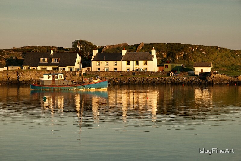 "Port Ellen: Harbour Homes at Dusk" by IslayFineArt | Redbubble