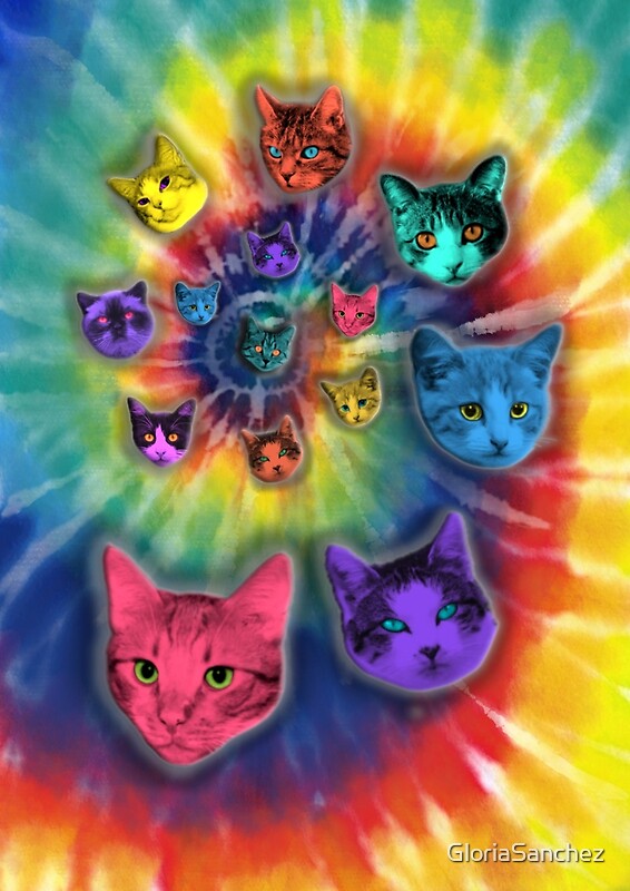 "TIE DYE CATS" by GloriaSanchez | Redbubble
