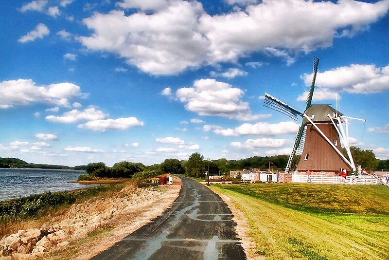 "Windmill on the River" by Nadya Johnson | Redbubble