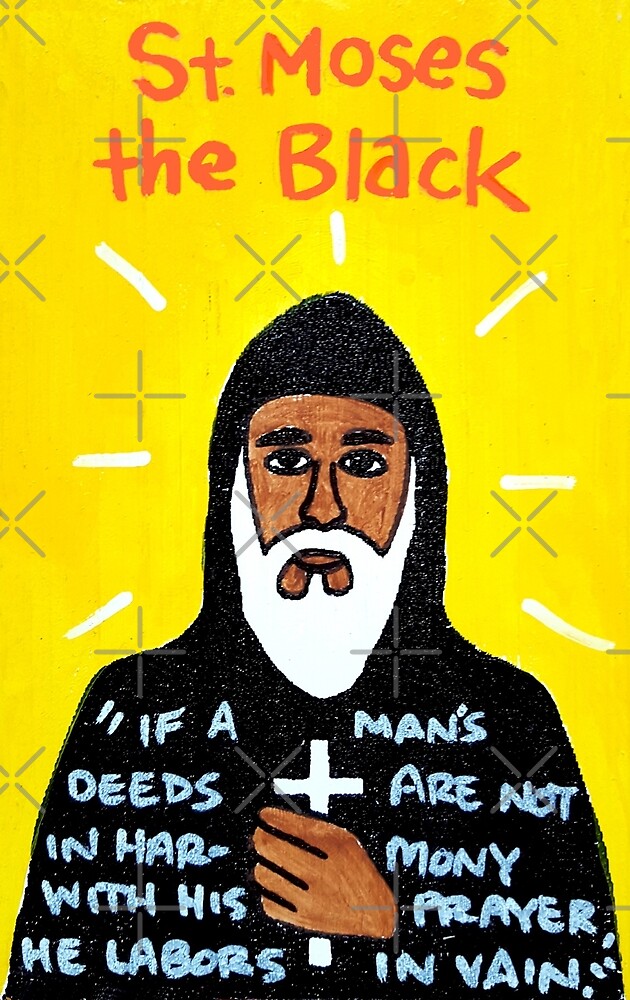 "St. Moses the Black Religious Folk Art" by krusefolkart | Redbubble